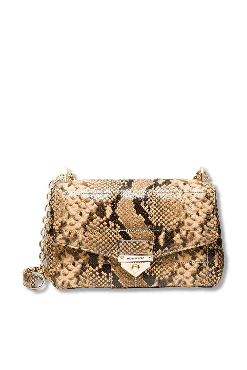 SoHo Large Quilted Snake Embossed Leather Shoulder Bag | Factory 54