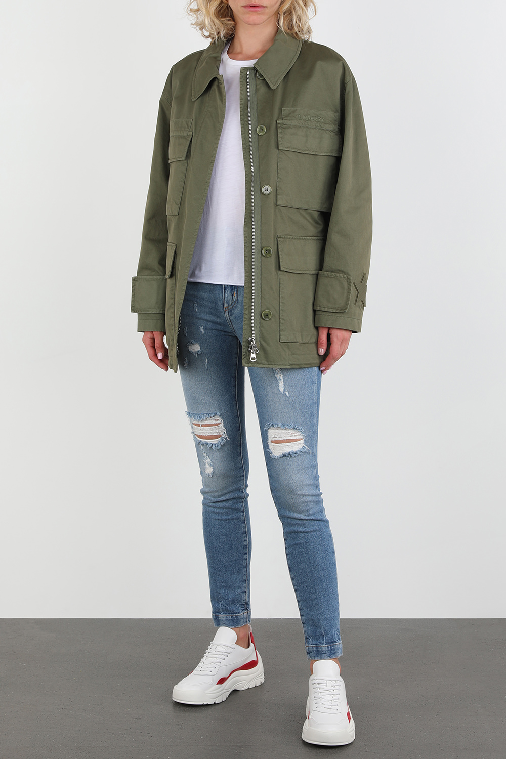 Military Logo Jacket in Green | Factory 54