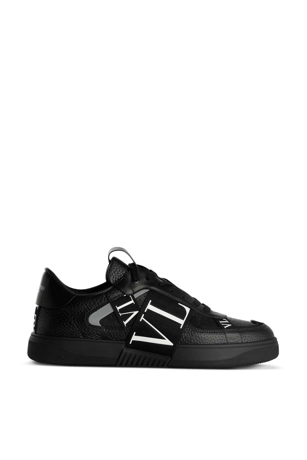 VLTN Sneakers with Bands in Black Leather | Factory 54