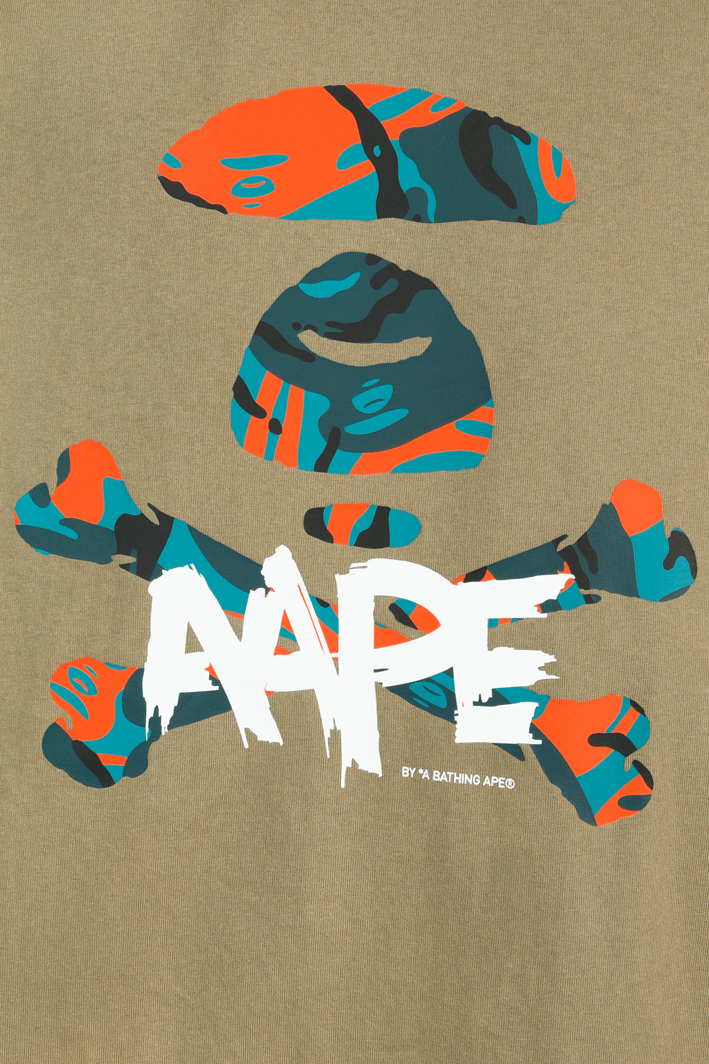 AAPE Logo Tee in Dark Beige | Factory 54